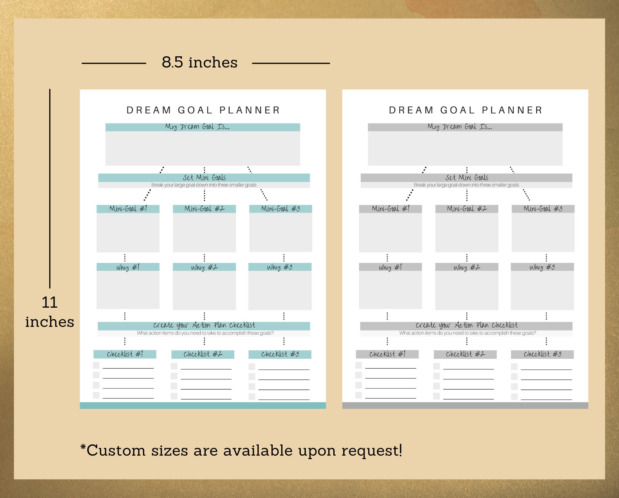 Dream Goal Planner Printable | Motivation Goal Setting Printable PDF ...