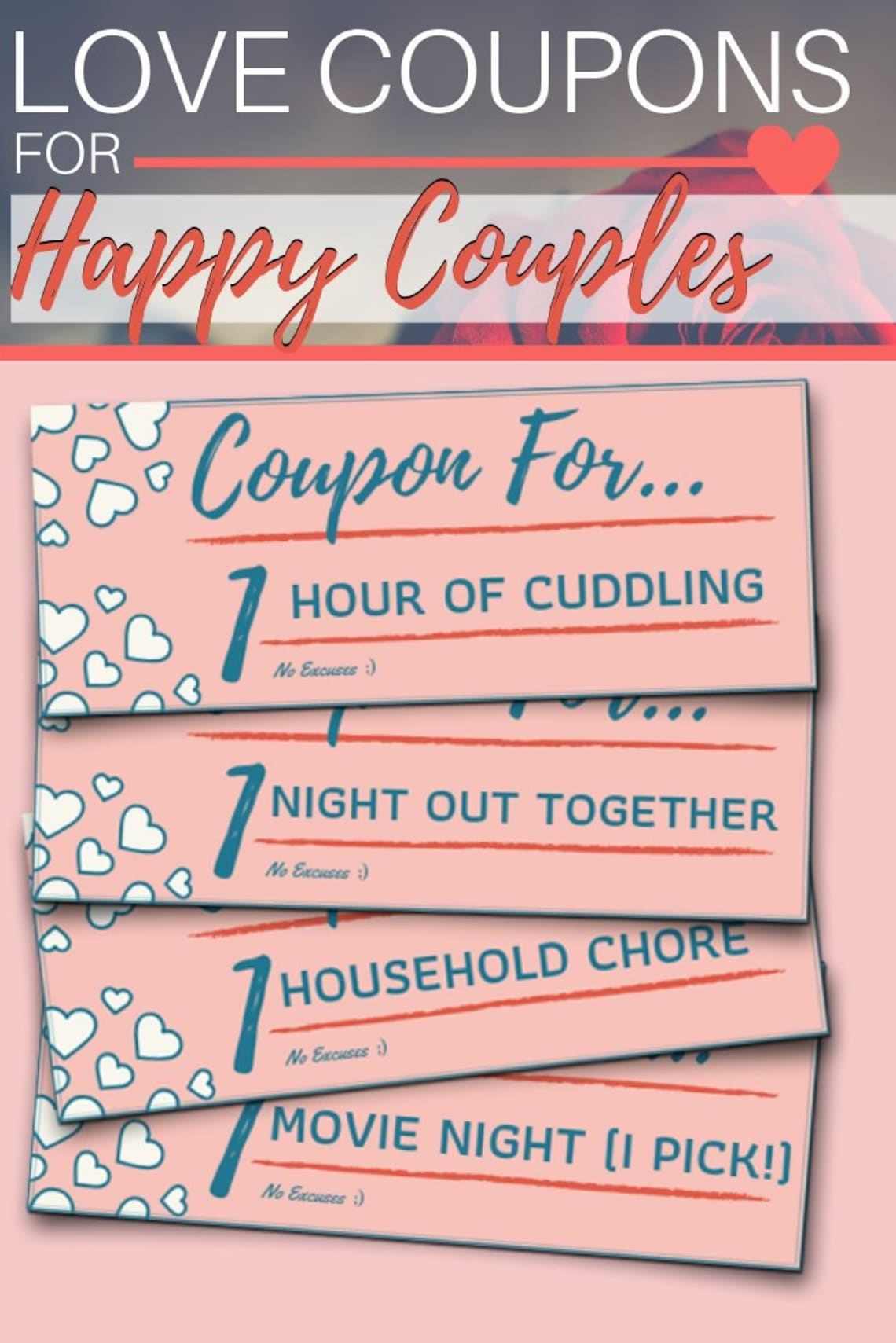 Happy Couple Love Coupons | Romance Printable | Love Vouchers | for ...