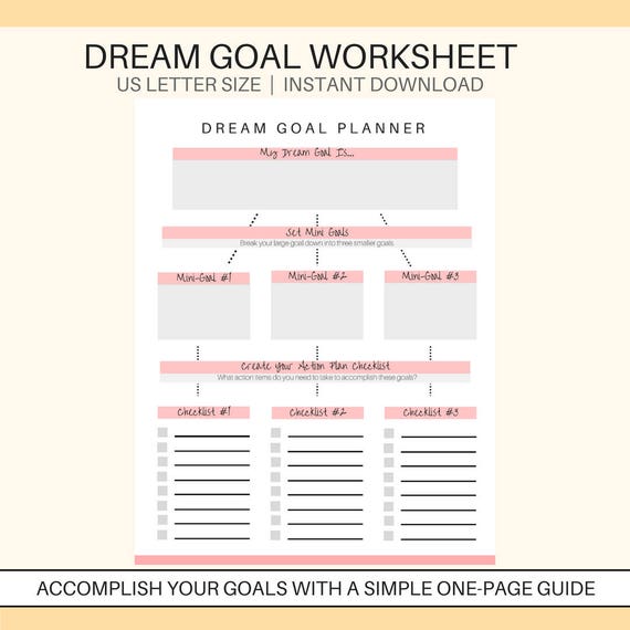 Dream Goal Planner Printable Goal Setting Printable PDF | Etsy