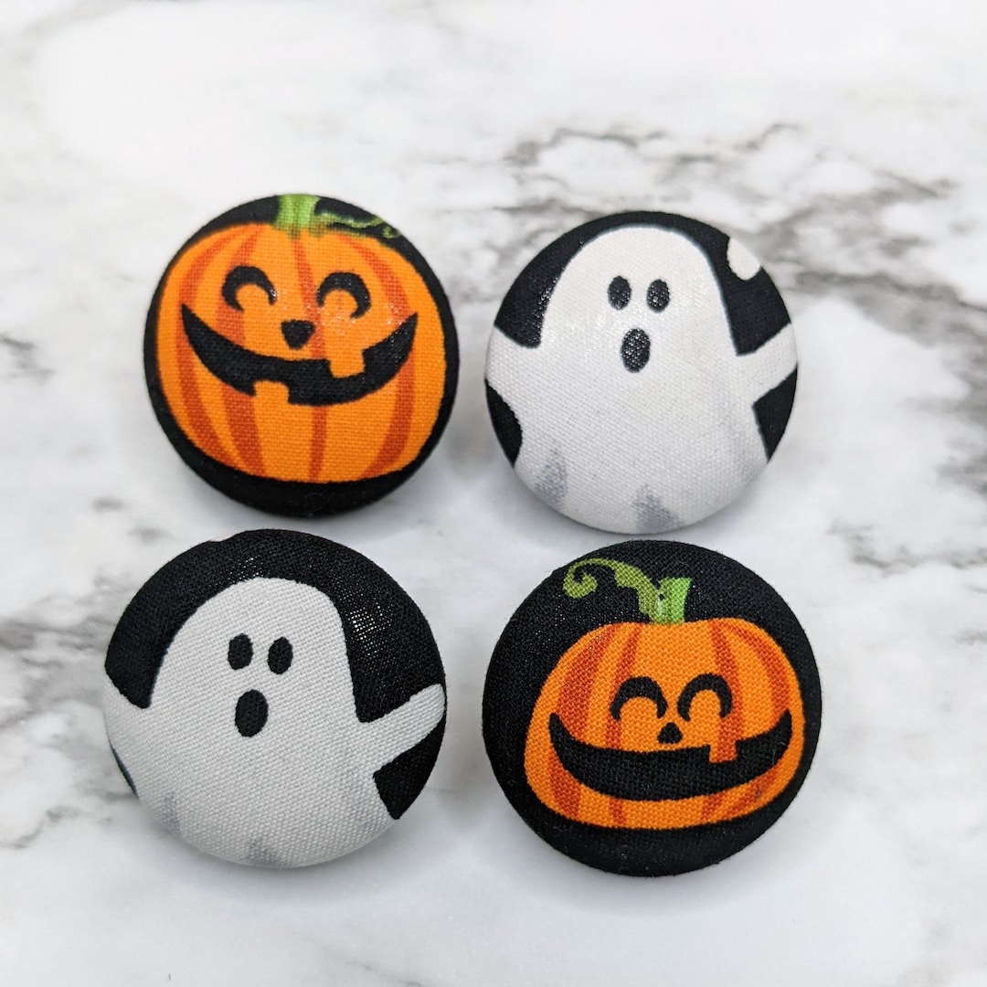 Spooky Halloween Fabric Covered Button Clip Magnet Set - Etsy
