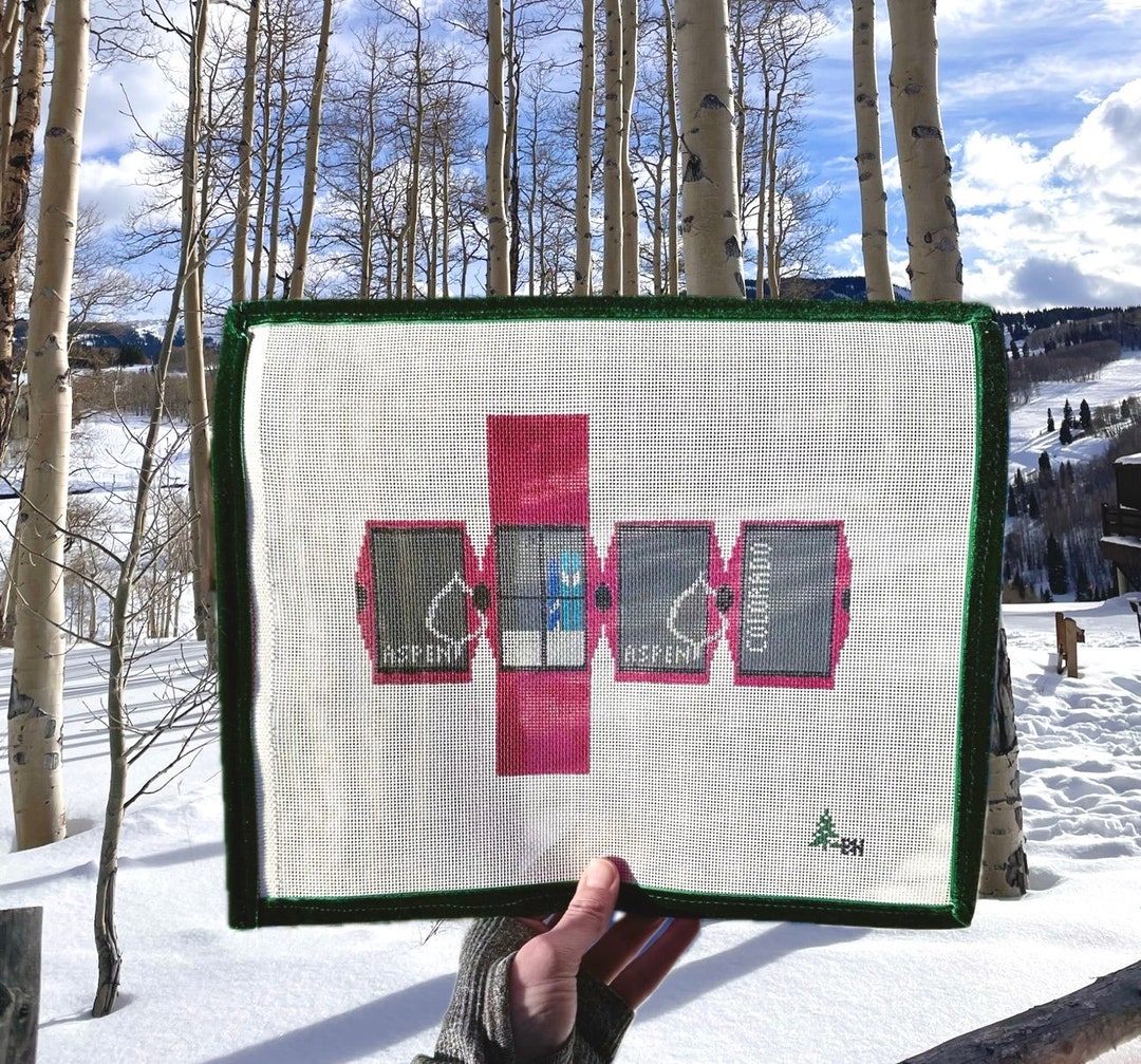 Needlepoint 3D Aspen Colorado Ski Gondola Hand Painted Canvas - Etsy
