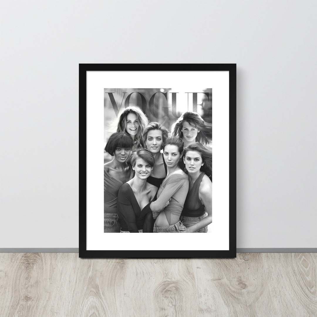 90's Supermodels Print Framed - Etsy
