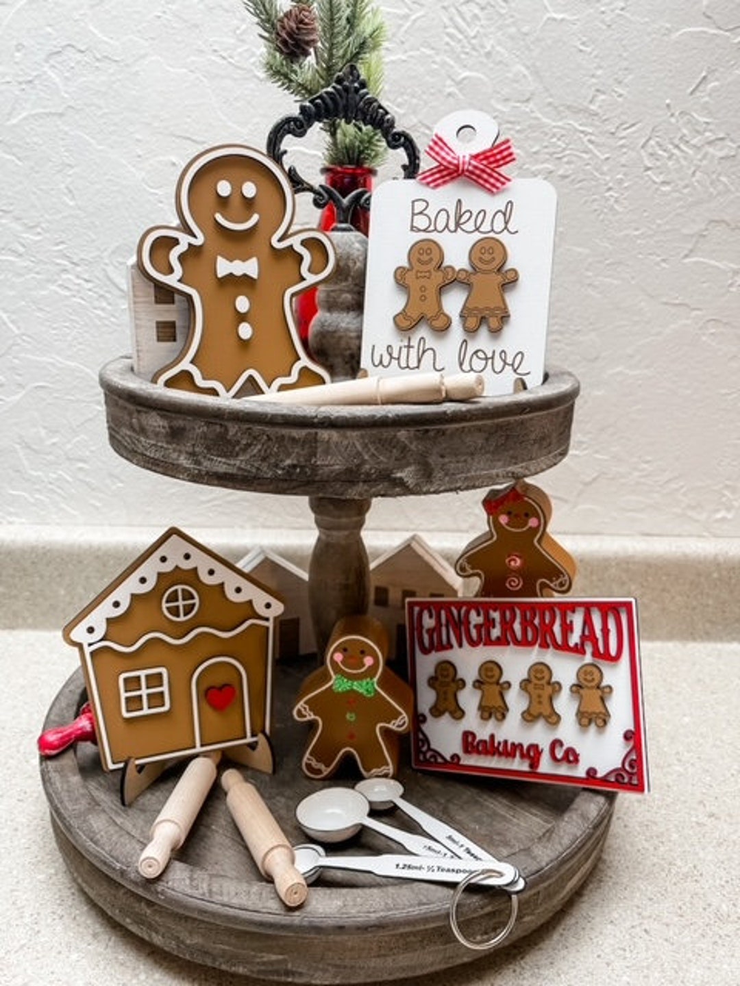 Gingerbread Tier Tray-gingerbread 3D Mini Signs-baked With Love ...