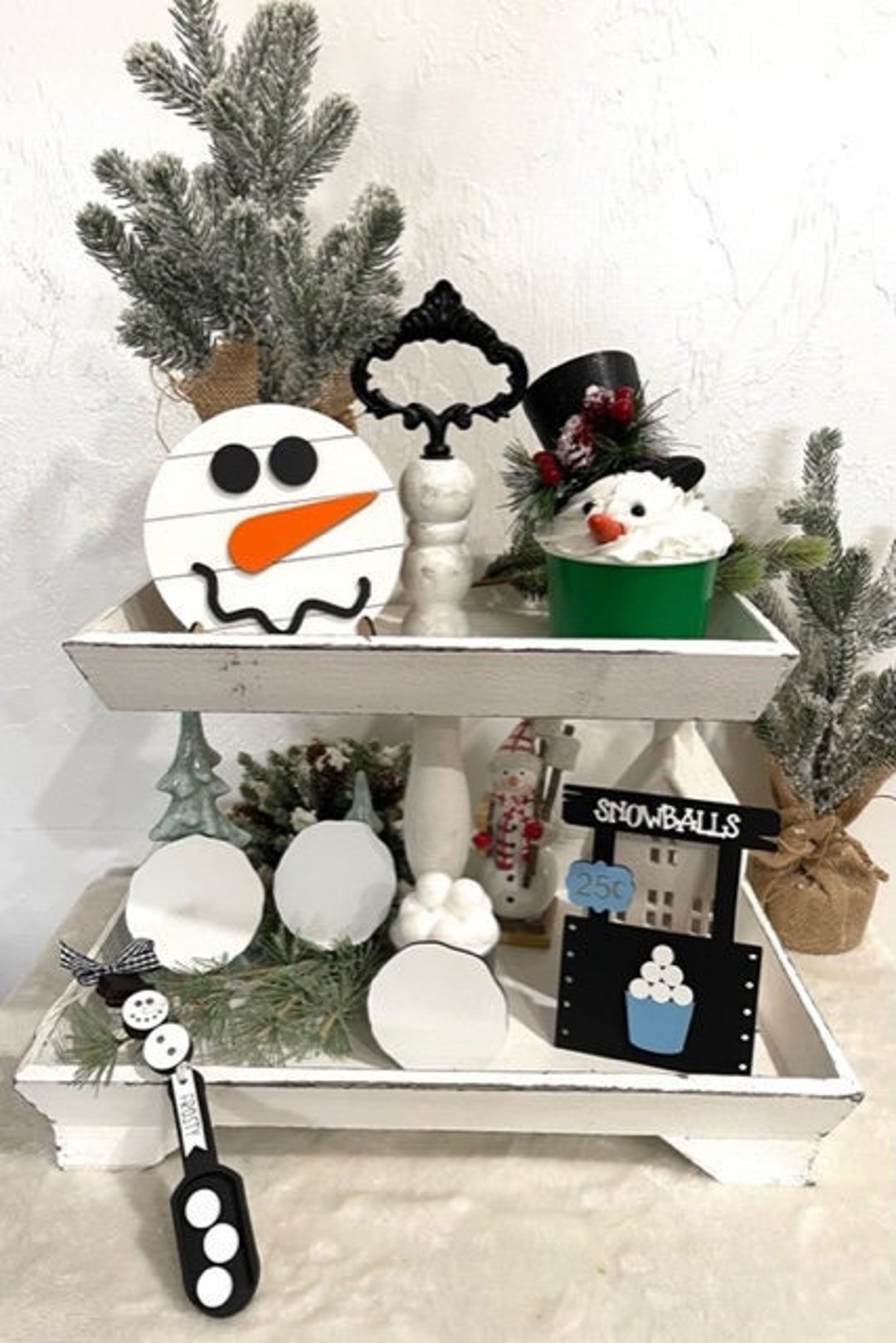 Snowman Tier Tray- Wonder 3D Mini Signs - Snowball Stand - Snowman ...