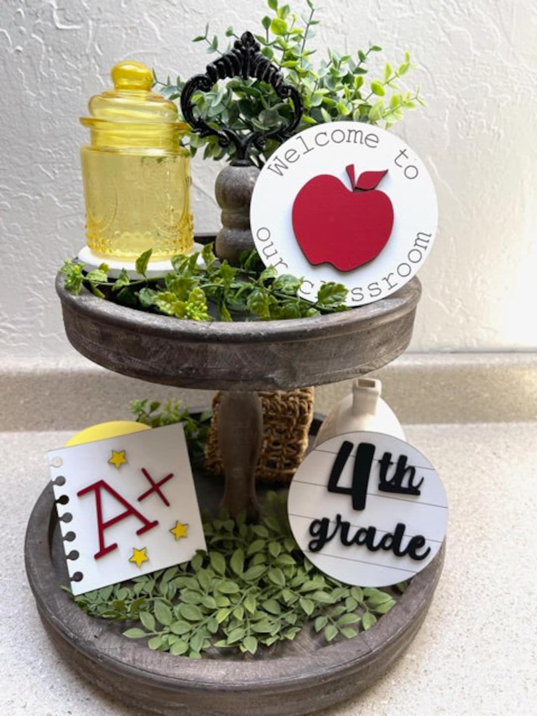 School Grade Tier Tray-school 3D Mini Signs-custom Grade Level-a+ ...
