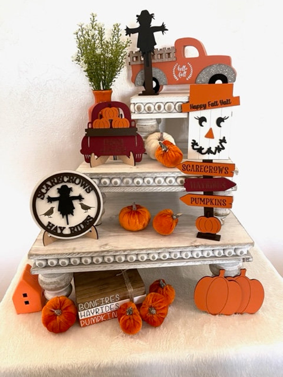 Scarecrow Mini Signs -fall Decor -pumpkin Truck - Scarecrow Face -fall ...