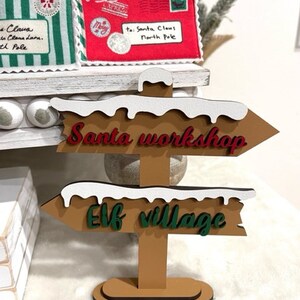 Reindeer Stables Mini Signs- Christmas Decor - Reindeer Antlers - Santa ...