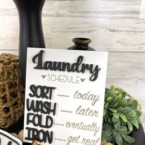 Laundry Room Tier Tray Minis - Wash/dry/fold - Laundry Help Needed ...