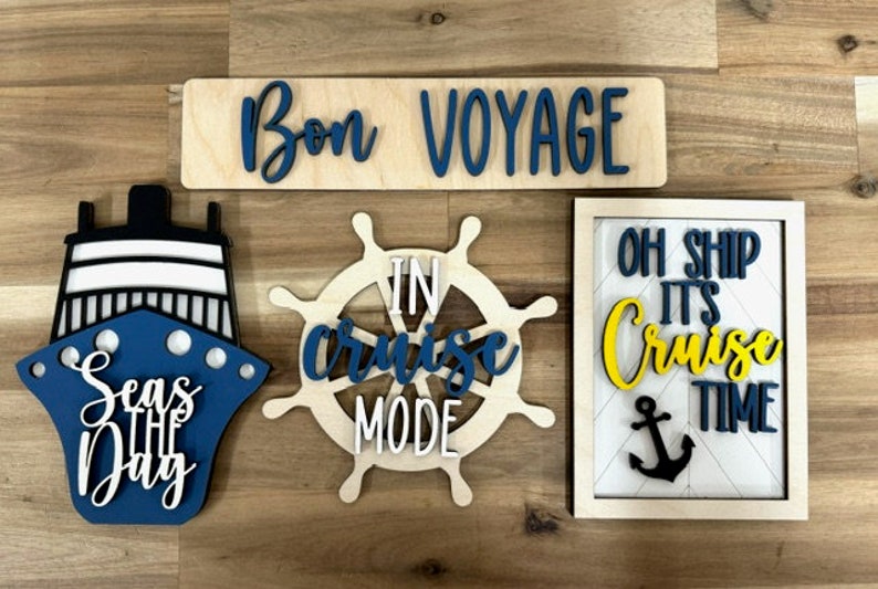 Bon Voyage Mini Signs - Oh Ship Its Cruise Time - in Cruise Mode - Seas ...
