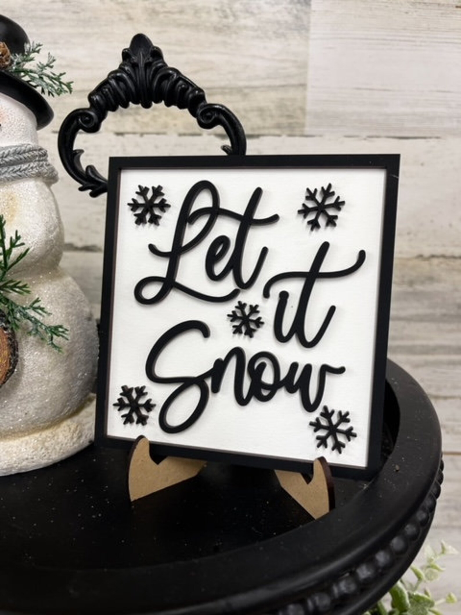 Let It Snow Mini Signs- Winter Decor- Snowman Decor- Hot Cocoa Decor ...