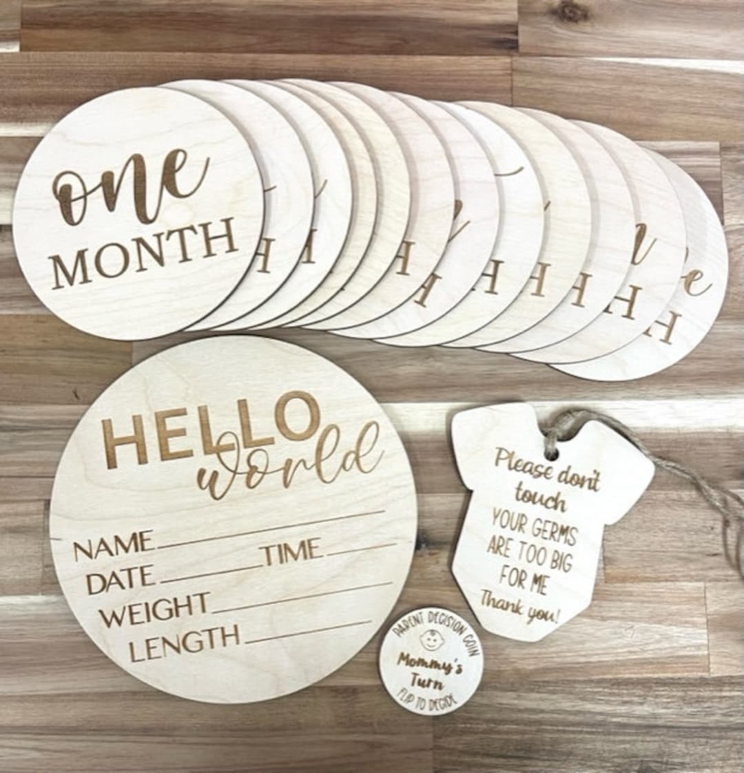 Newborn Milestone Gift Set- Milestone Markers -hello World - Parent ...