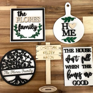 Personalized Family Tier Tray Signs Home Family Names Family Tree ...