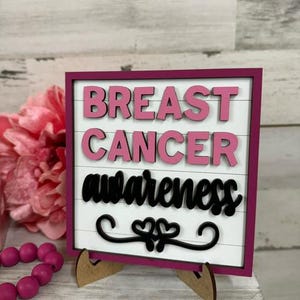 Breast Cancer Awareness Mini Signs - Pink for October - Hope Fight Cure ...