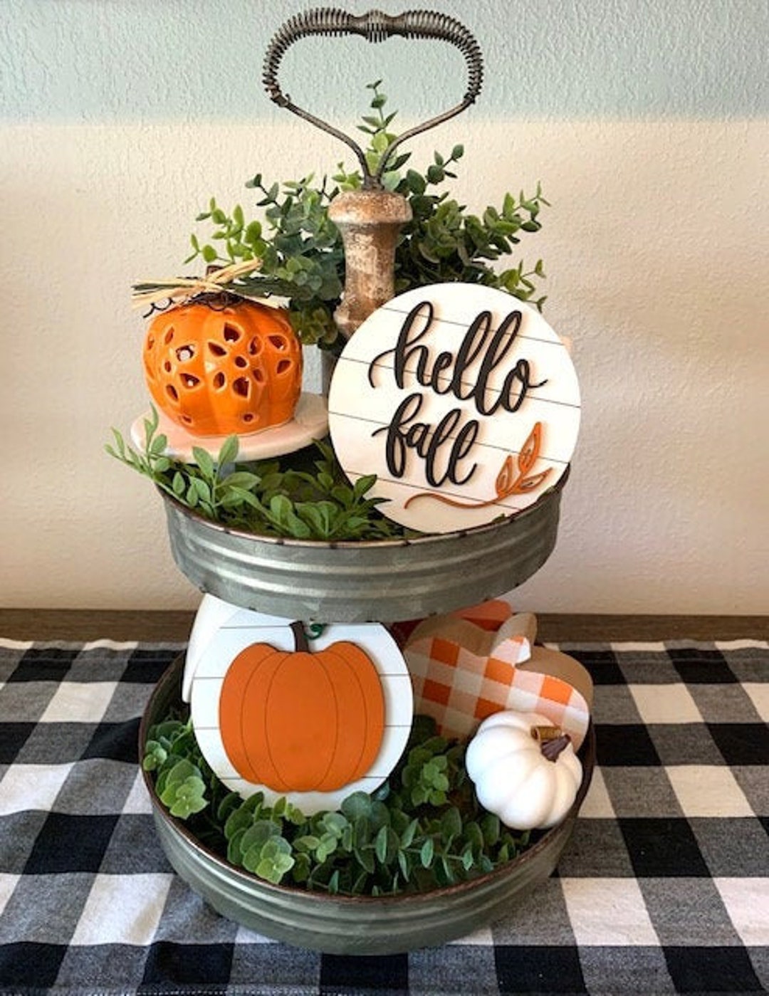 Hello Fall Tier Tray - Fall 3D Mini Signs - Pumpkin - Fall Decor ...