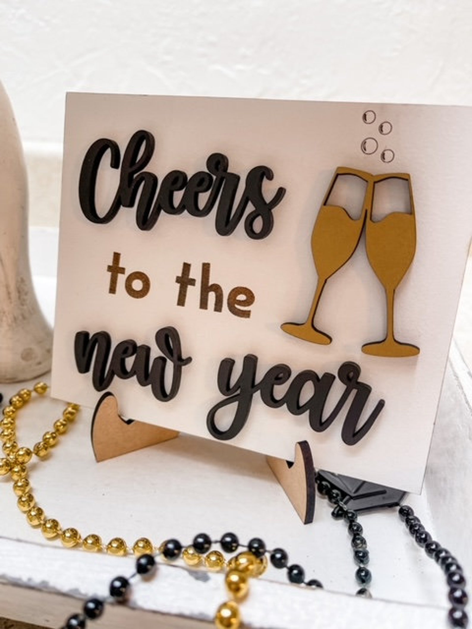 Happy New Year Mini Signs- New Year Decor - Let's Celebrate -cheers to ...