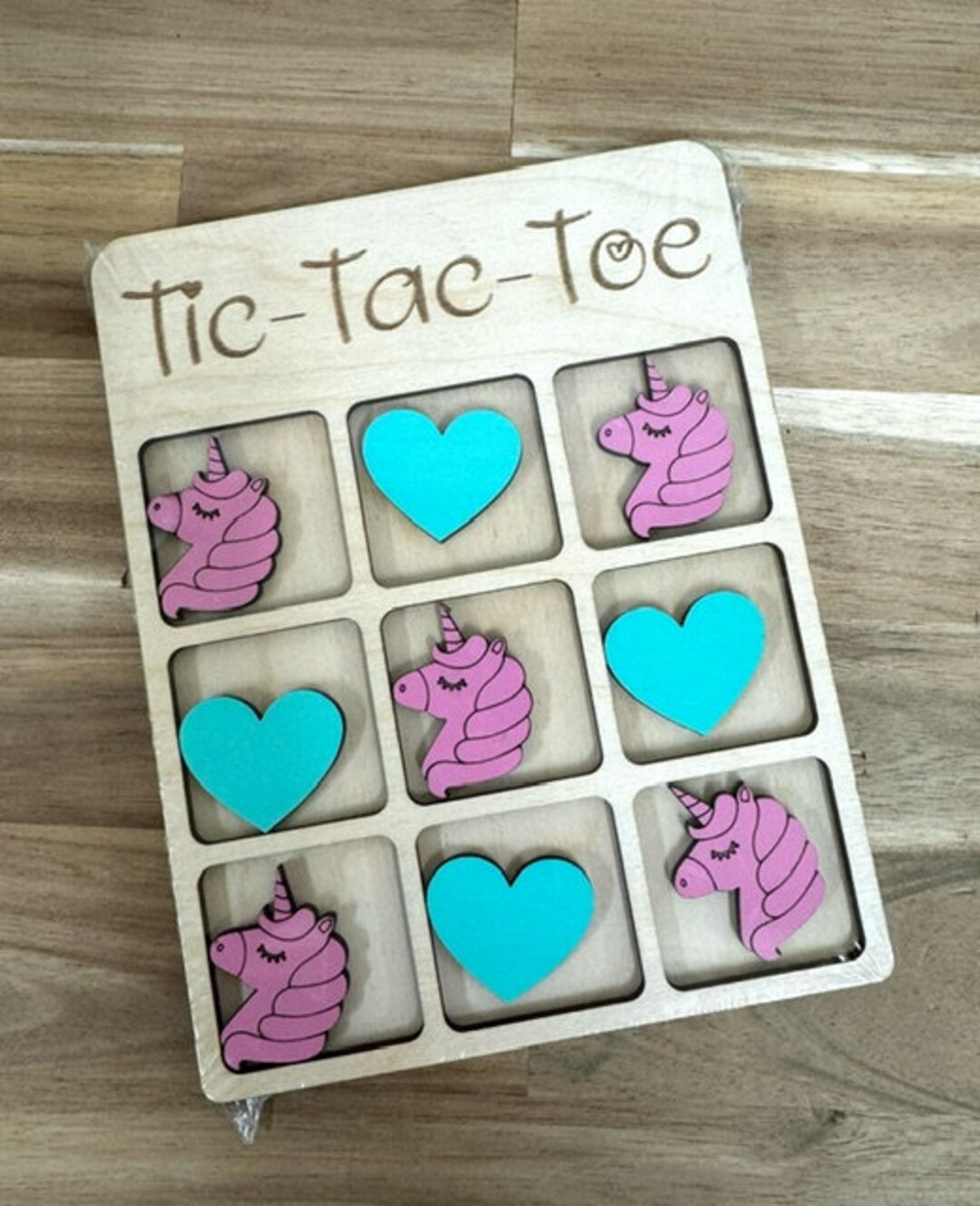 Unicorn & Hearts Tic Tac Toe - Travel Games - Kids Games - Kids Gifts ...