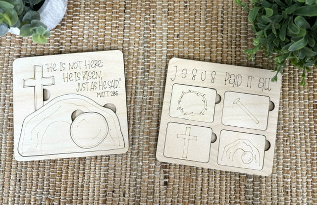 Easter Wood Puzzle - He is Risen -religion Puzzle- Easter Puzzle for ...