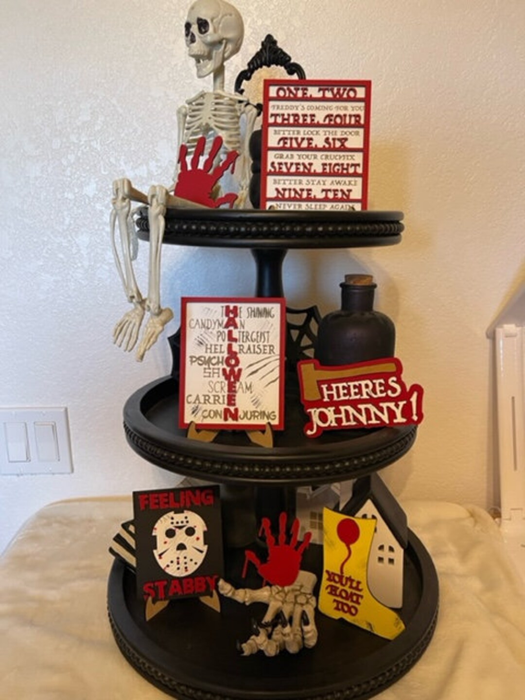 Horror Tier Tray-horror Movie 3D Mini Signs-scary Movie-johnny Here ...