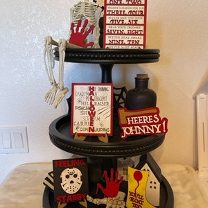 Horror Tier Tray-horror Movie 3D Mini Signs-scary Movie-johnny Here ...