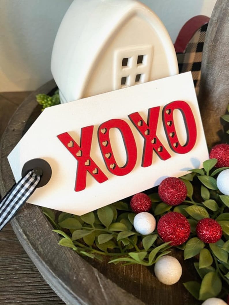 XOXO Tier Tray Valentines Day 3d Mini Signs XOXO Tag - Etsy