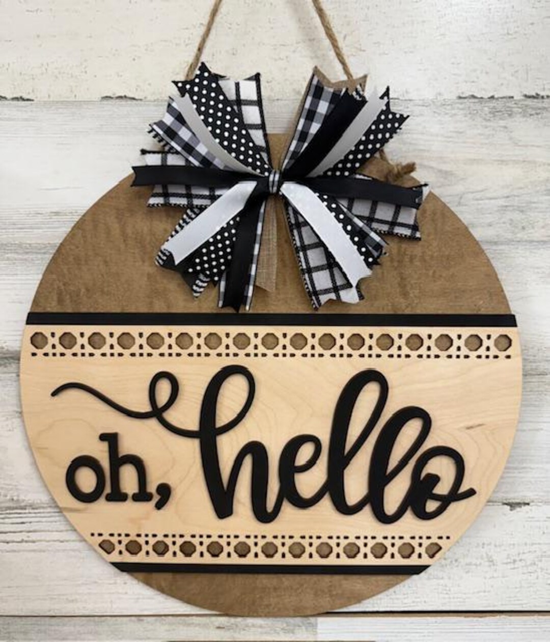 Oh, Hello Door Hanger - Welcome Door Hanger- Home Decor - Porch Decor ...