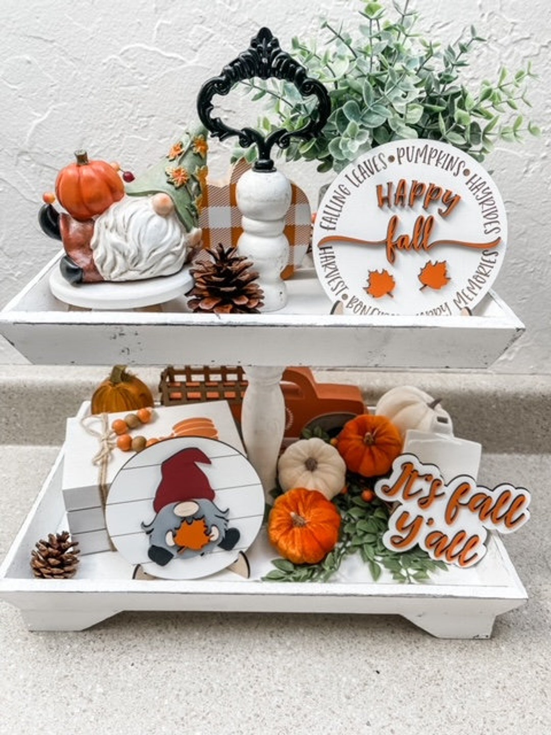 Happy Fall Tier Tray-happy Fall 3D Mini Signs-gnome Mini Round-happy ...