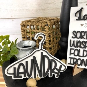Laundry Room Tier Tray Minis - Wash/dry/fold - Laundry Help Needed ...