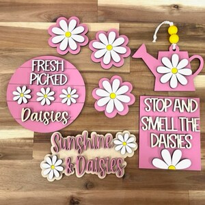 Daisy Tier Tray-fresh Picked Daisies 3D Mini Signs-daisy - Etsy