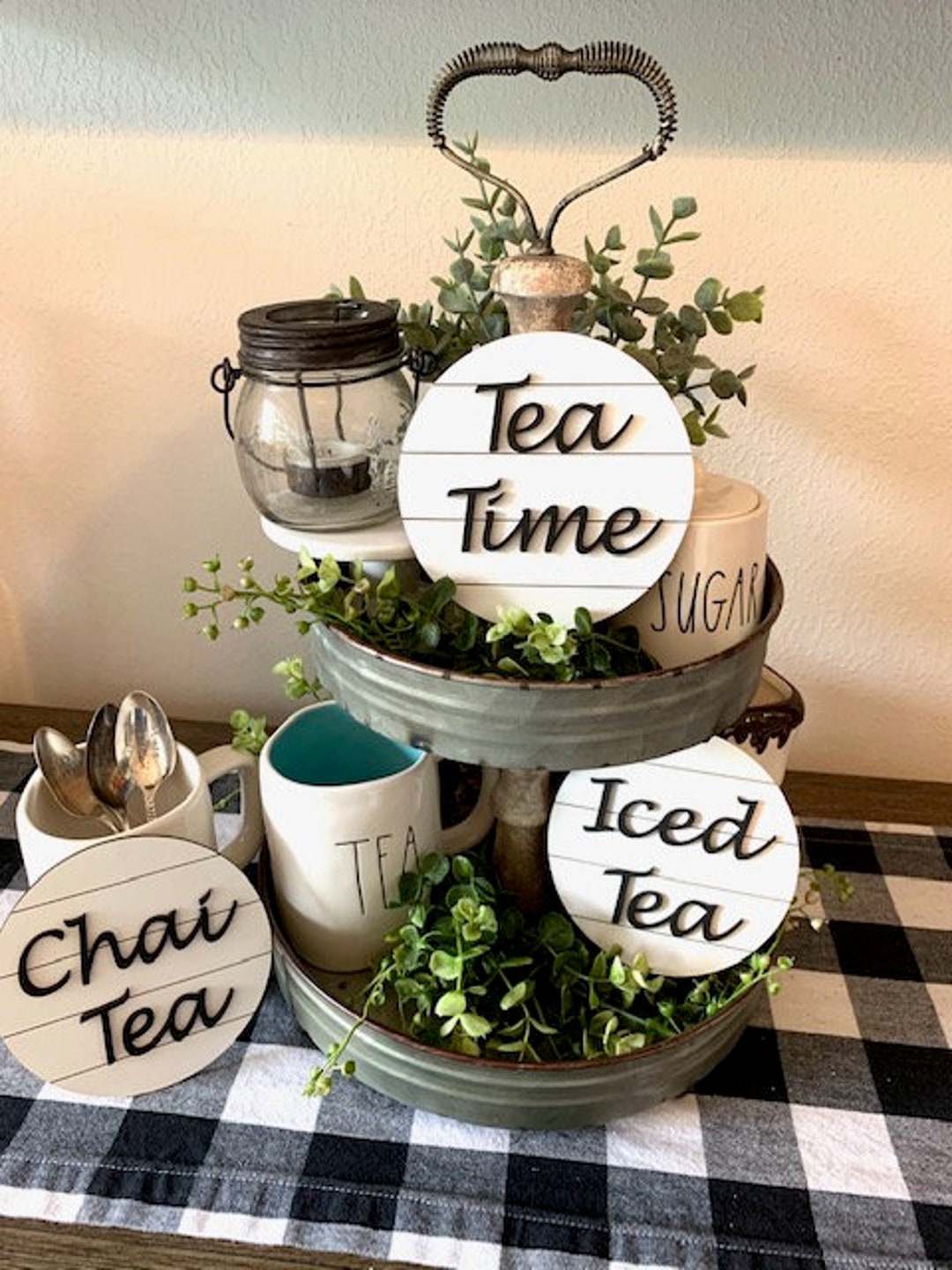 Tea Time Mini Signs -chai Tea -tea Time - Iced Tea - Kitchen Decor ...