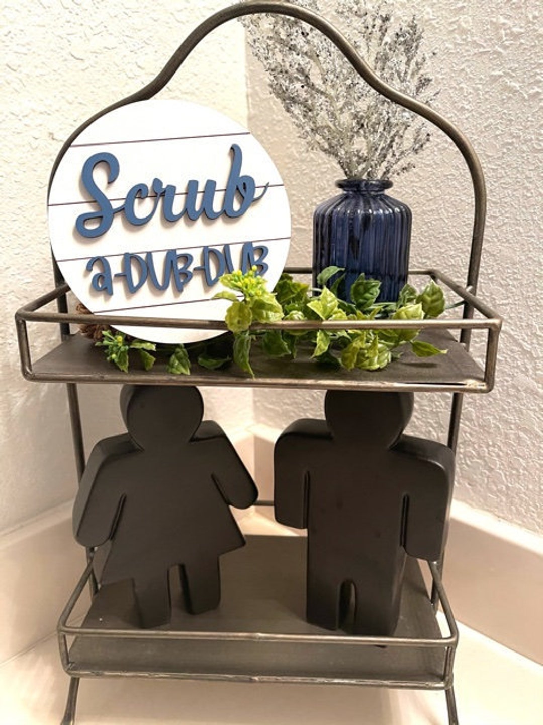 Scrub A-dub-dub Tier Tray bathroom Decor 3d Mini Signs Tier Tray Decor ...
