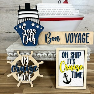 Bon Voyage Mini Signs - Oh Ship Its Cruise Time - in Cruise Mode - Seas ...