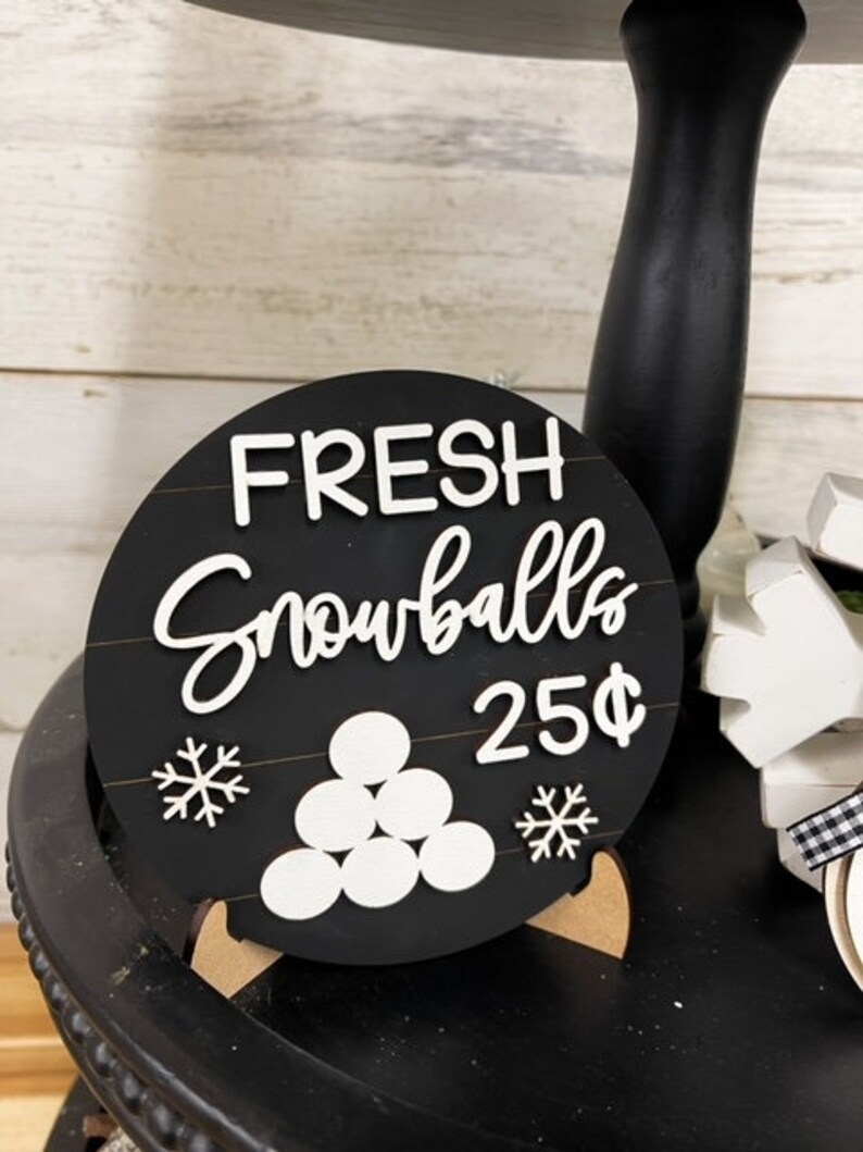Let It Snow Mini Signs- Winter Decor- Snowman Decor- Hot Cocoa Decor ...