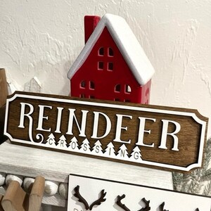 Reindeer Stables Mini Signs- Christmas Decor - Reindeer Antlers - Santa ...