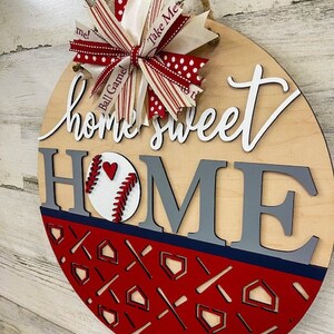 Home Sweet Home Baseball Door Hanger - Porch Decor - Housewarming Gifts ...