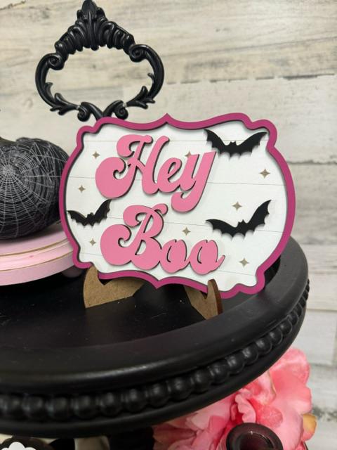 Pastel Halloween Mini Signs - Pink Halloween Signs - Halloween Decor ...