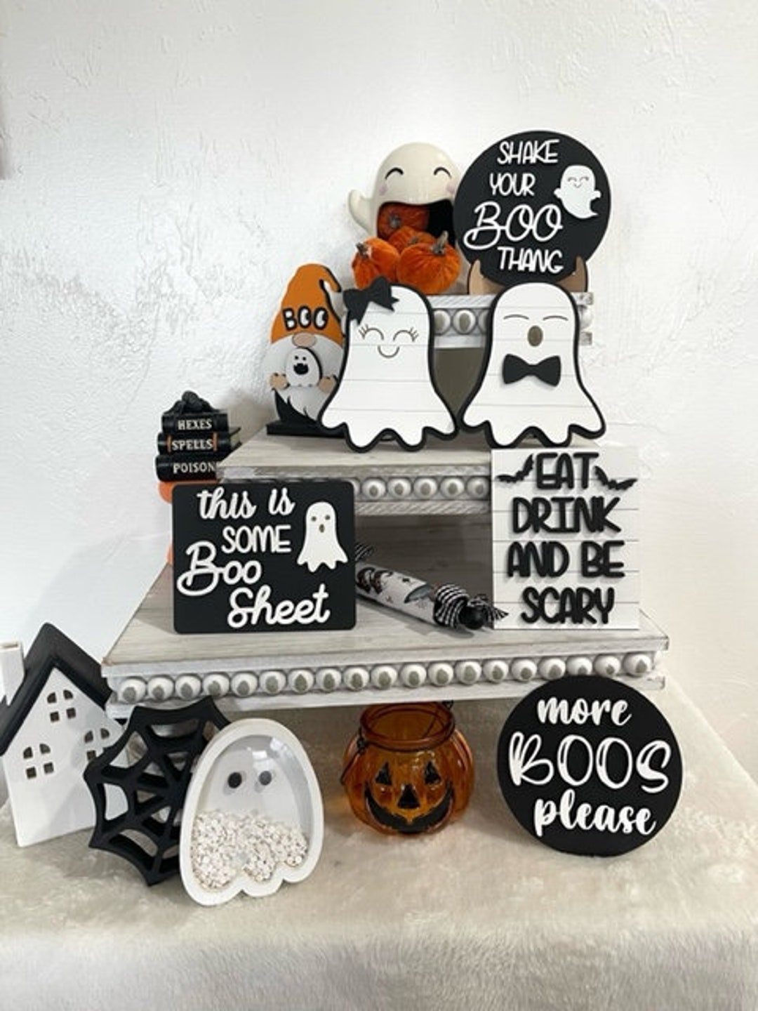 Ghost Tier Tray-more Boos Please 3D Mini Signs-this is Boo Sheet-shake ...