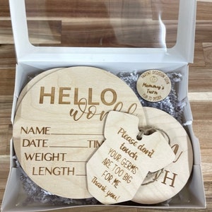 Newborn Milestone Gift Set- Milestone Markers -hello World - Parent ...