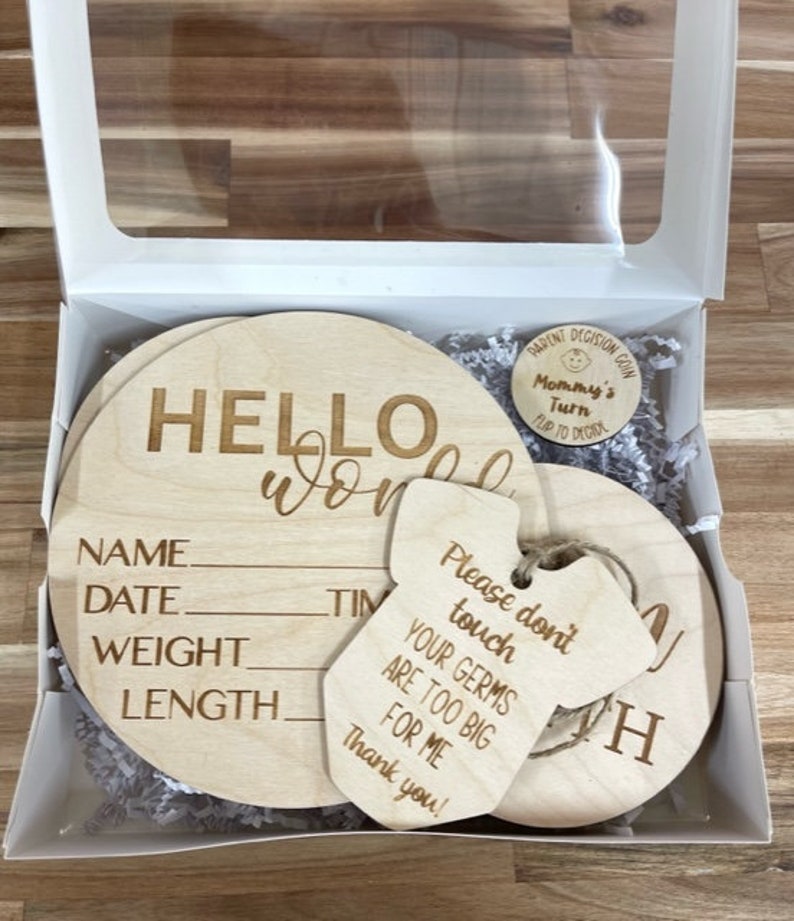 Newborn Milestone Gift Set Milestone Markers Hello World - Etsy