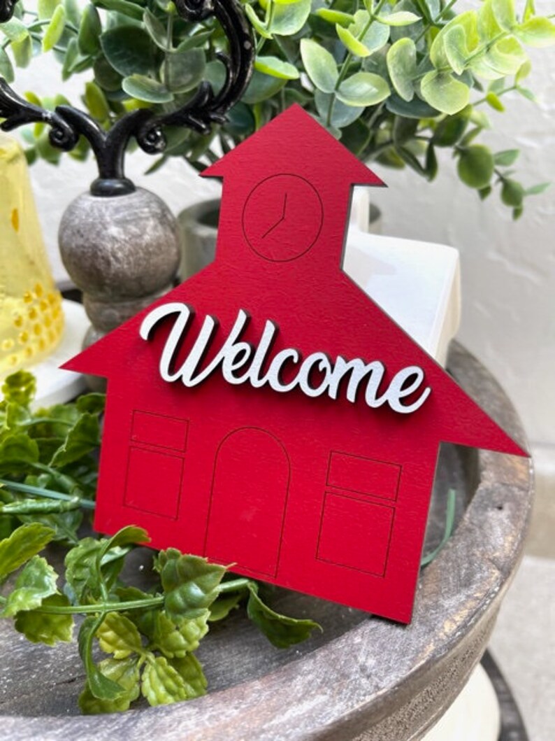 Back to School Tier Tray School 3D Mini Signs Welcome - Etsy