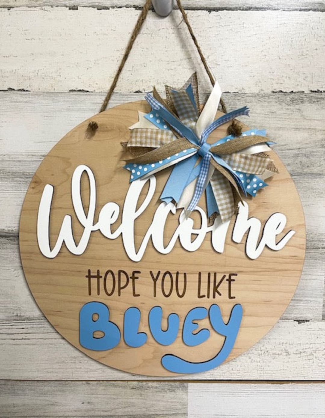 Blue Door Hanger - Bluey Decor - Home Door - Handmade Signs - Etsy