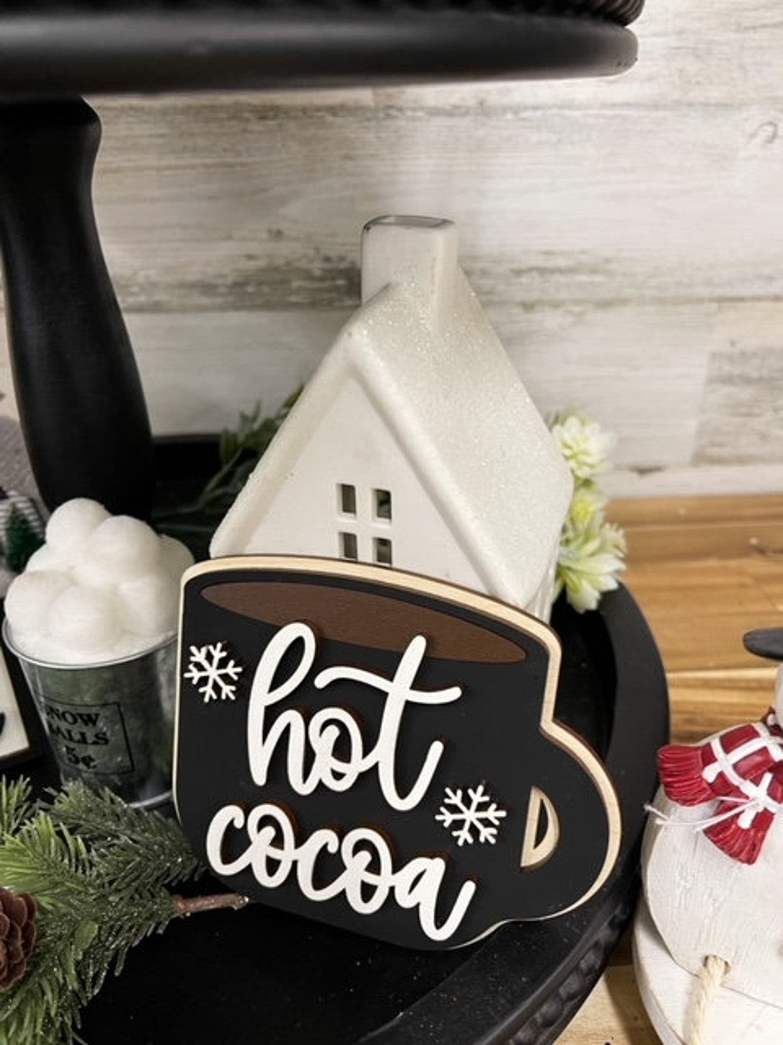 Let It Snow Mini Signs- Winter Decor- Snowman Decor- Hot Cocoa Decor ...