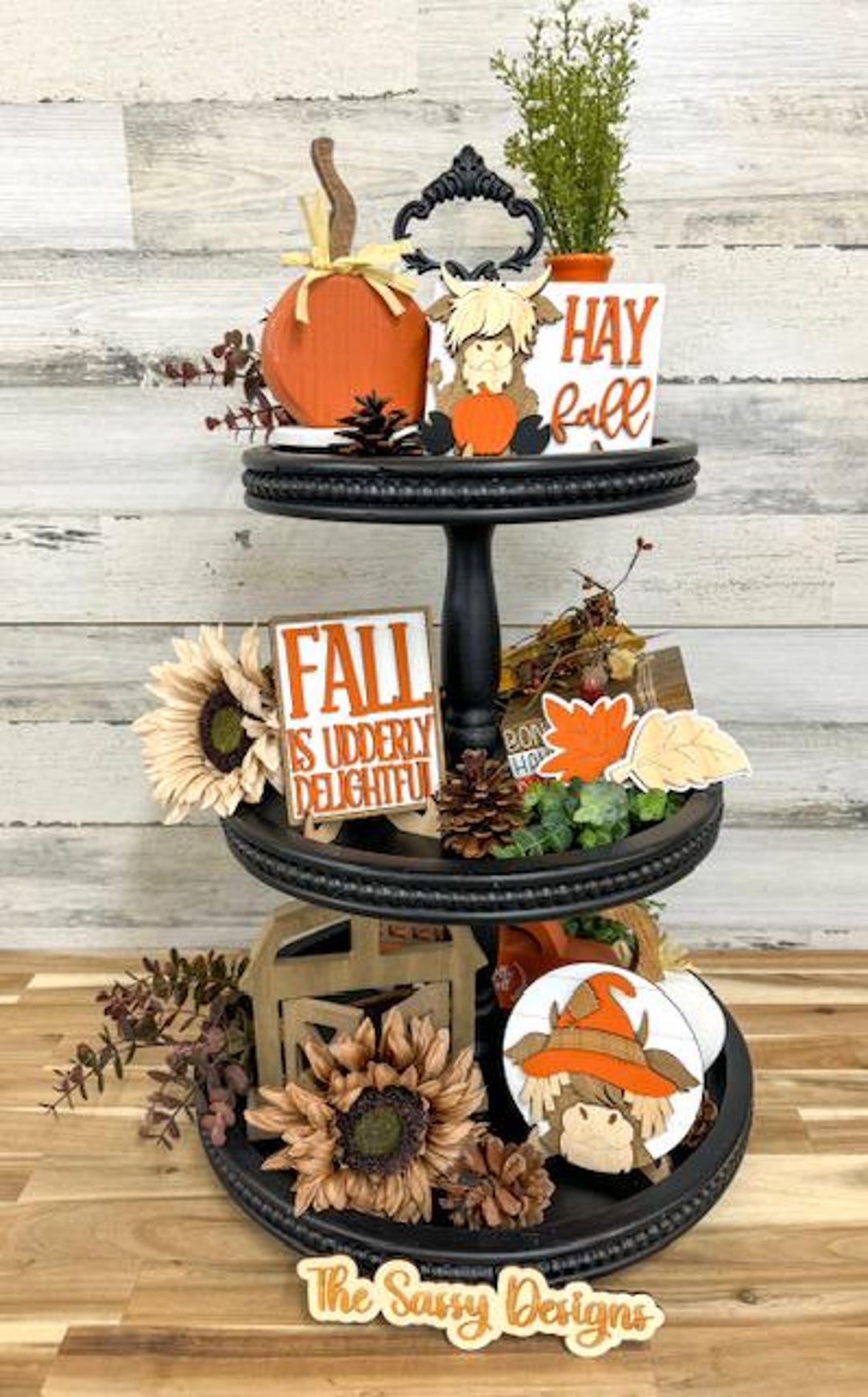 Hay Fall Highland Cow Mini Signs - Fall Decor - Highland Cow - Tier ...