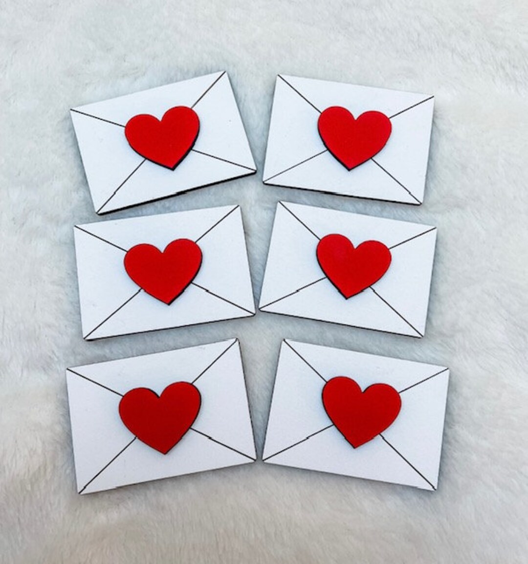 Heart Envelopes Tier Tray Fillers - Valentines Day 3D Mini Signs -tier ...