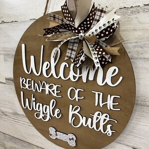 Welcome Door Hanger Beware of the Wigglebutts Home Decor Door Hangers ...
