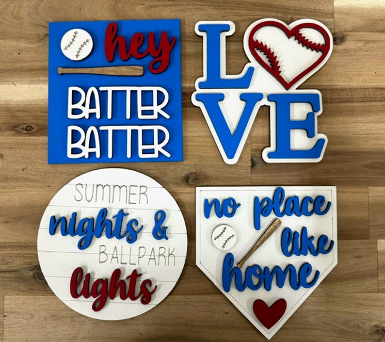 Baseball Mini Signs - Sports Decor - Hey Batter Batter - Love Baseball ...