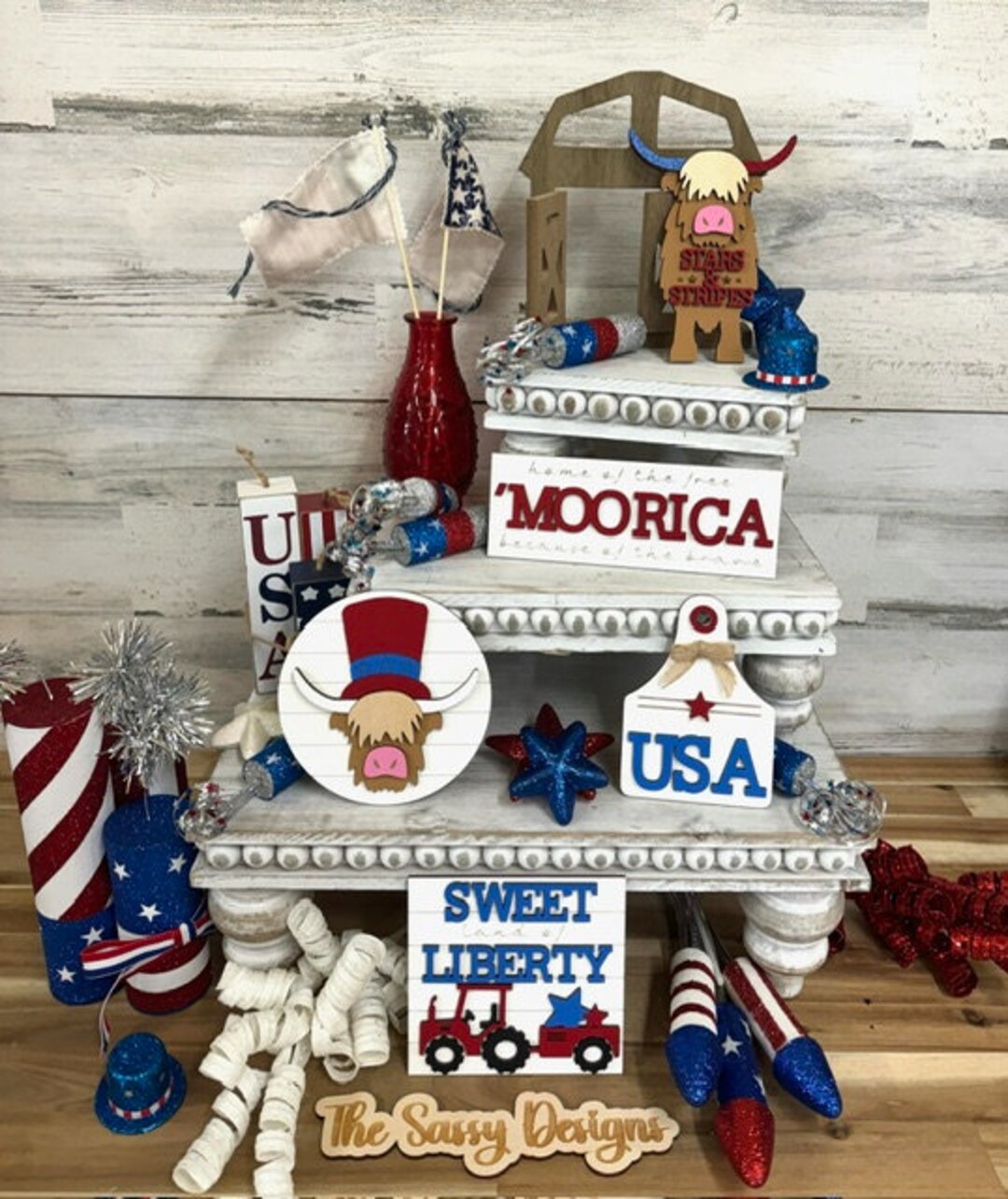 Sweet Land of Liberty Minis - Highland Cow - Moorica - USA - Patriotic ...