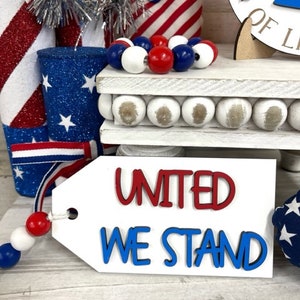 United We Stand Mini Signs - 4th of July - USA Flag - Sweet Land of ...