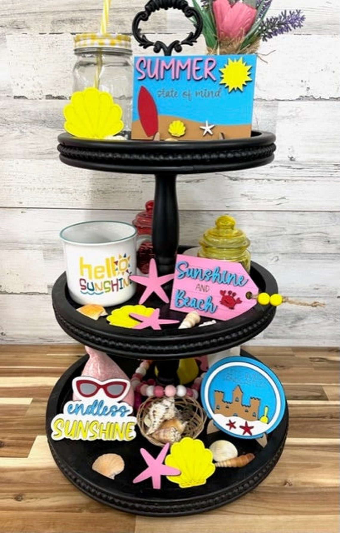 Summer Beach Tier Tray Minis- Summer Decor- Beach Decor- Sand Castles ...