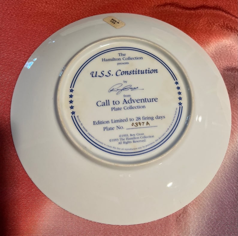 Hamilton Collection USS Constitution Plate Call to Adventure - Etsy