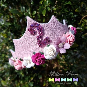 Birthday Tiara, Princess Tiara, Girls Pink Tiara, Birthday Crown ...